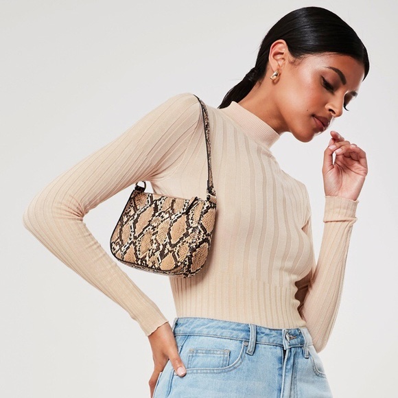 Missguided | Tops | Nwt Missguided Nude Rib High Neck Top | Poshmark